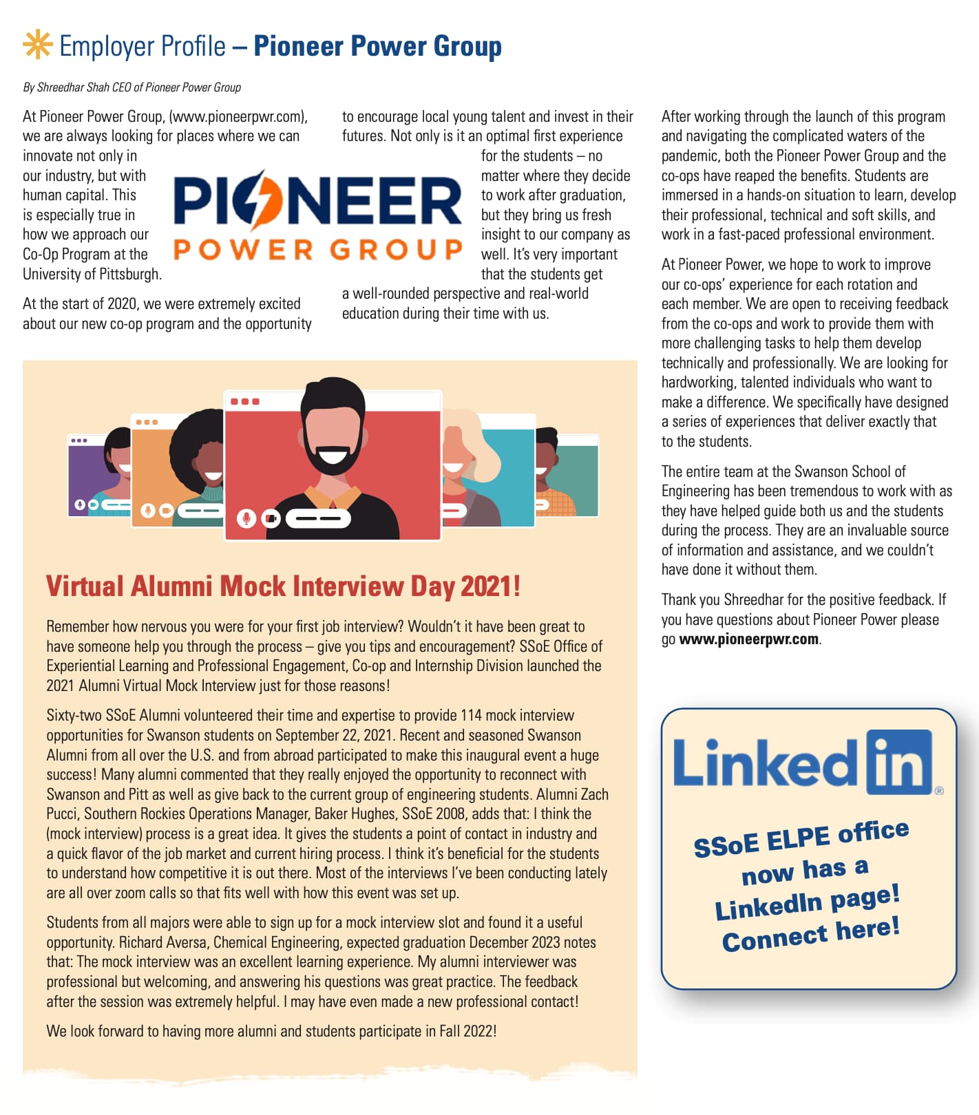 Co-Op Program | Pioneer Power Group